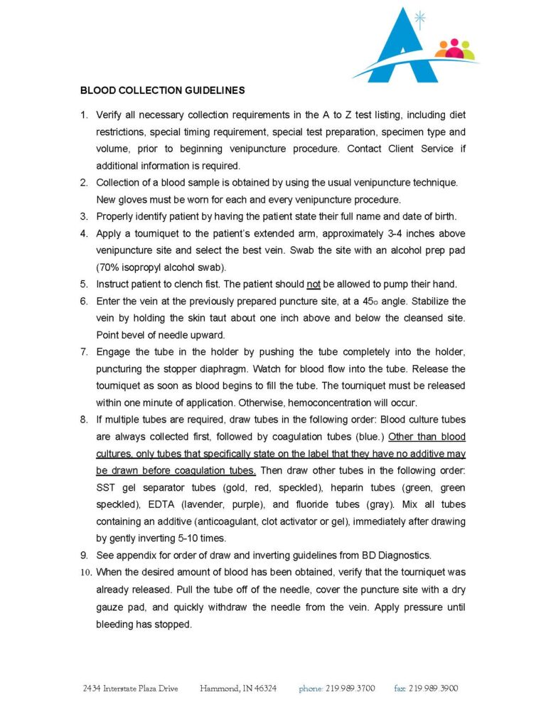 Instructions and Information | Alverno Laboratories | Illinois and Indiana